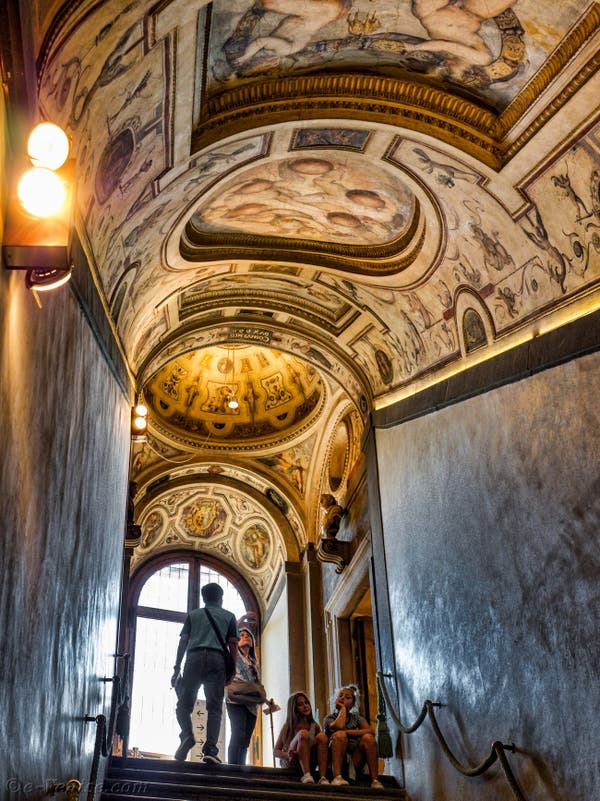Palazzo Vecchio fresques salle des cartes, couloirs Florence