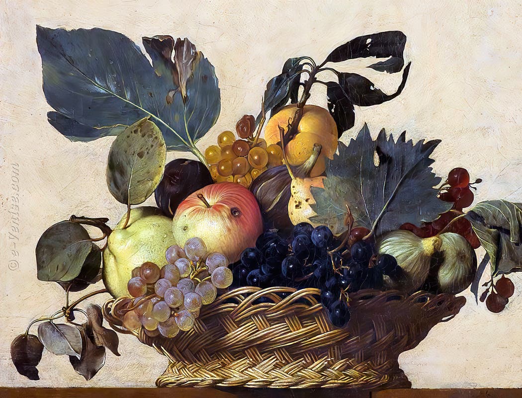 Le Caravage, Corbeille de Fruits, Galerie Ambrosiana à Milan