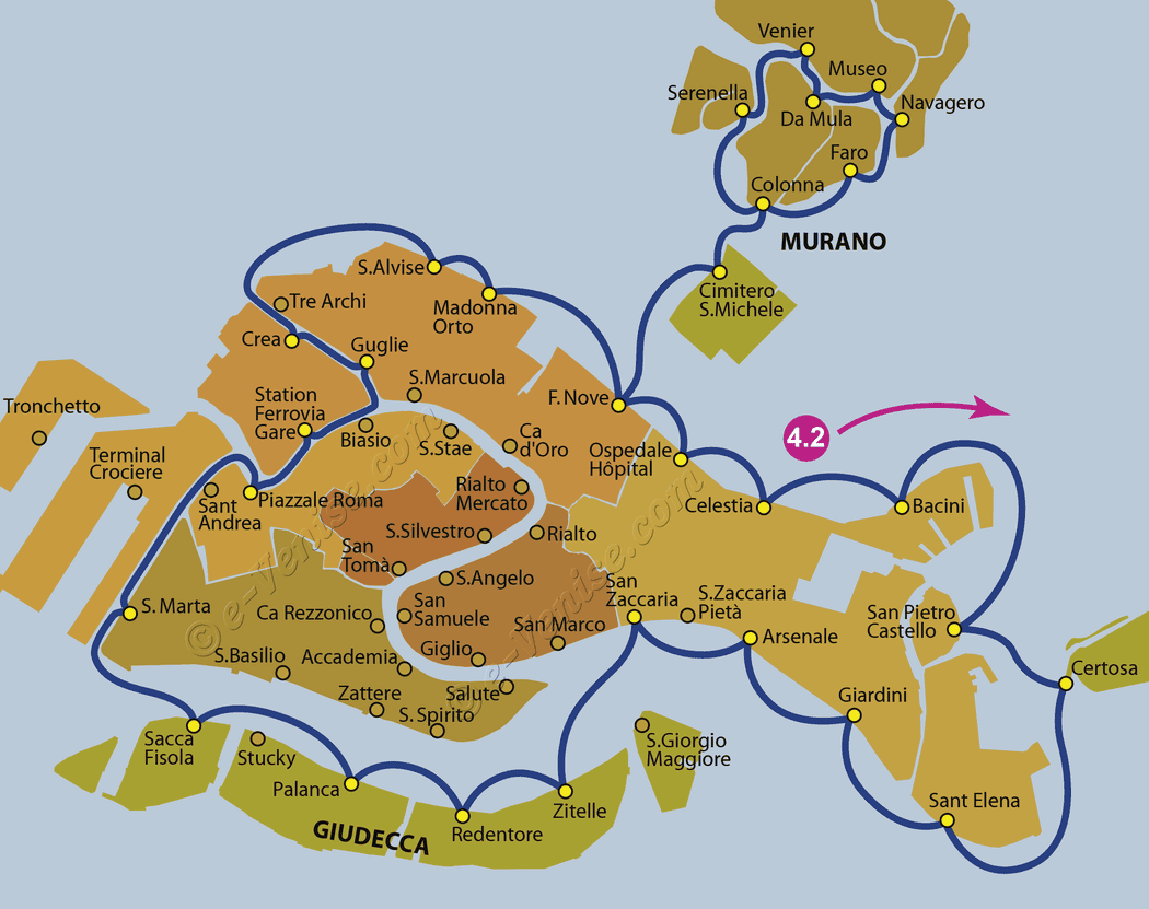 Lignes Vaporetto Venise ACTV Alilaguna | e-Venise.com